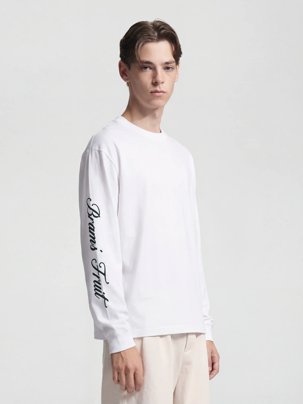 Script Logo Longsleeve - White – Bram's Fruit